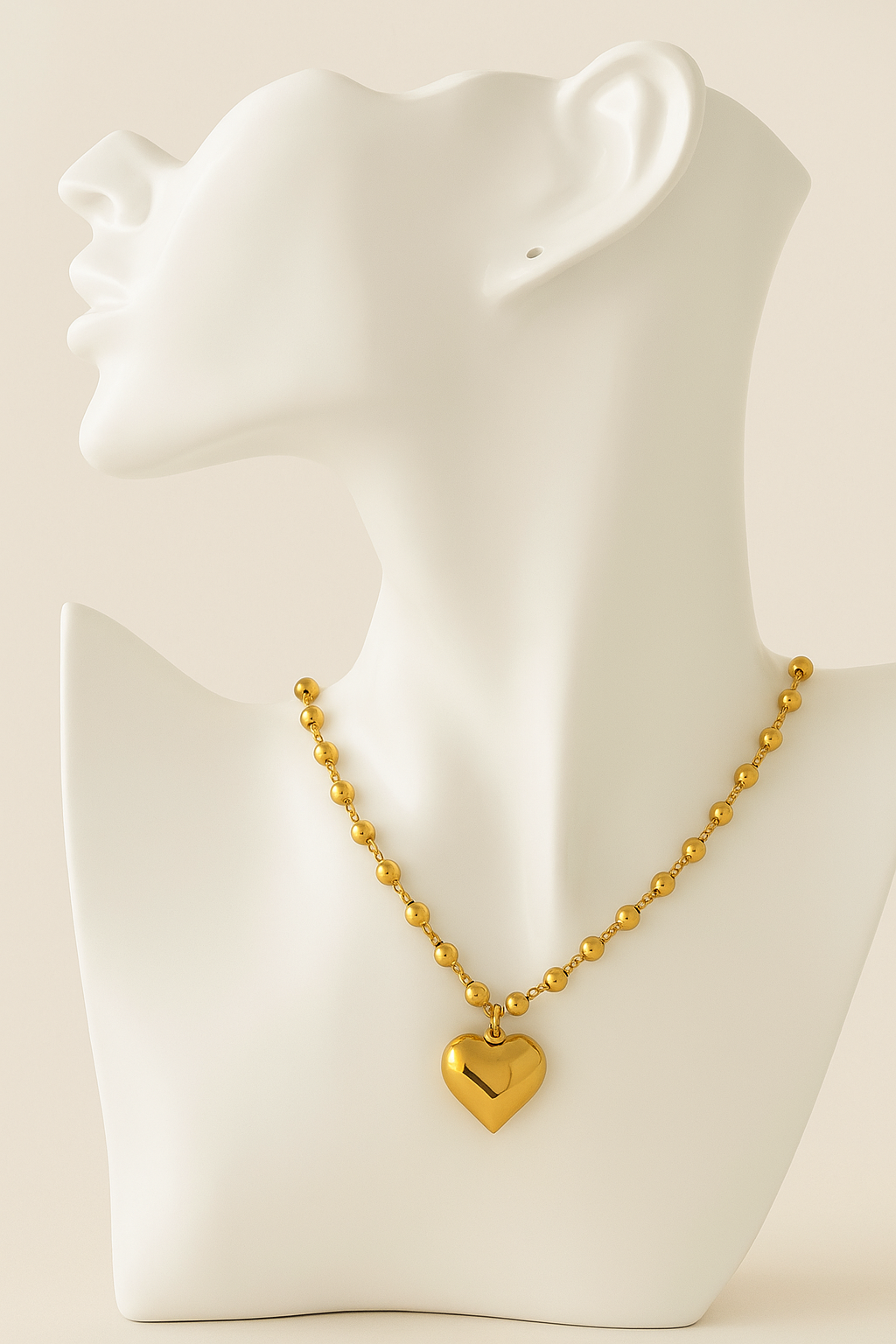 collar bolitas corazón COL-5 - BelJoyas